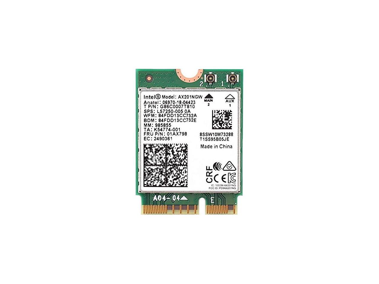 AX201Intel AX201NGW Wi-Fi 6 AX201 Wireless Card - Bluetooth 5.1-2.4 GHz ...
