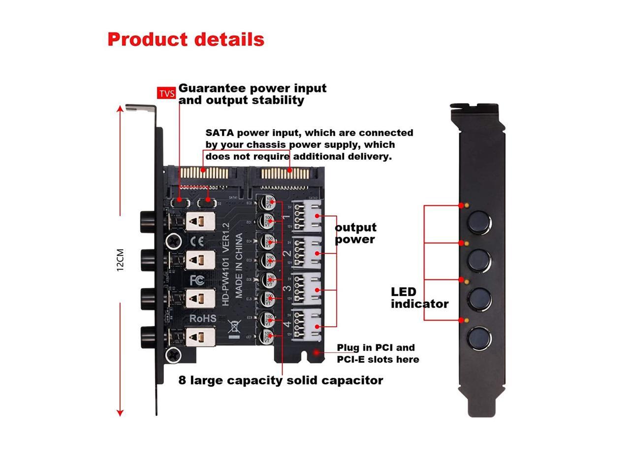 Hard Drive Power Switch Module for 2.5 inch/3.5 inch SATA HDD/SSD, with TVS protection. SATA ...