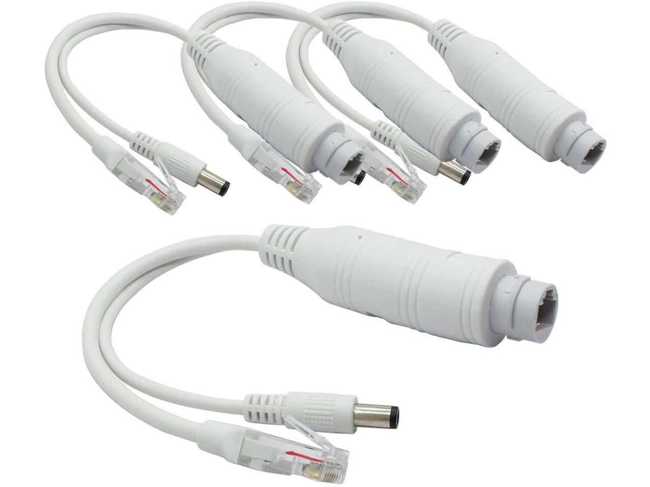 4-Pack Active 48V to 12V Waterproof PoE Splitter Adapter IEEE 802.3af ...