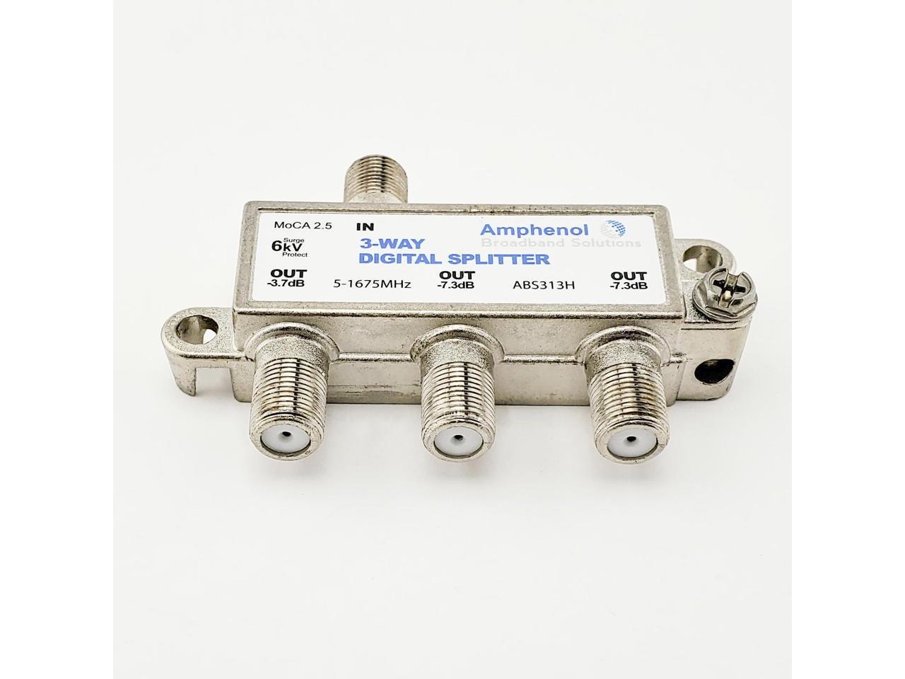 Amphenol 3-Way Digital Coaxial Splitter MoCA 2.5 ABS313H - Newegg.com