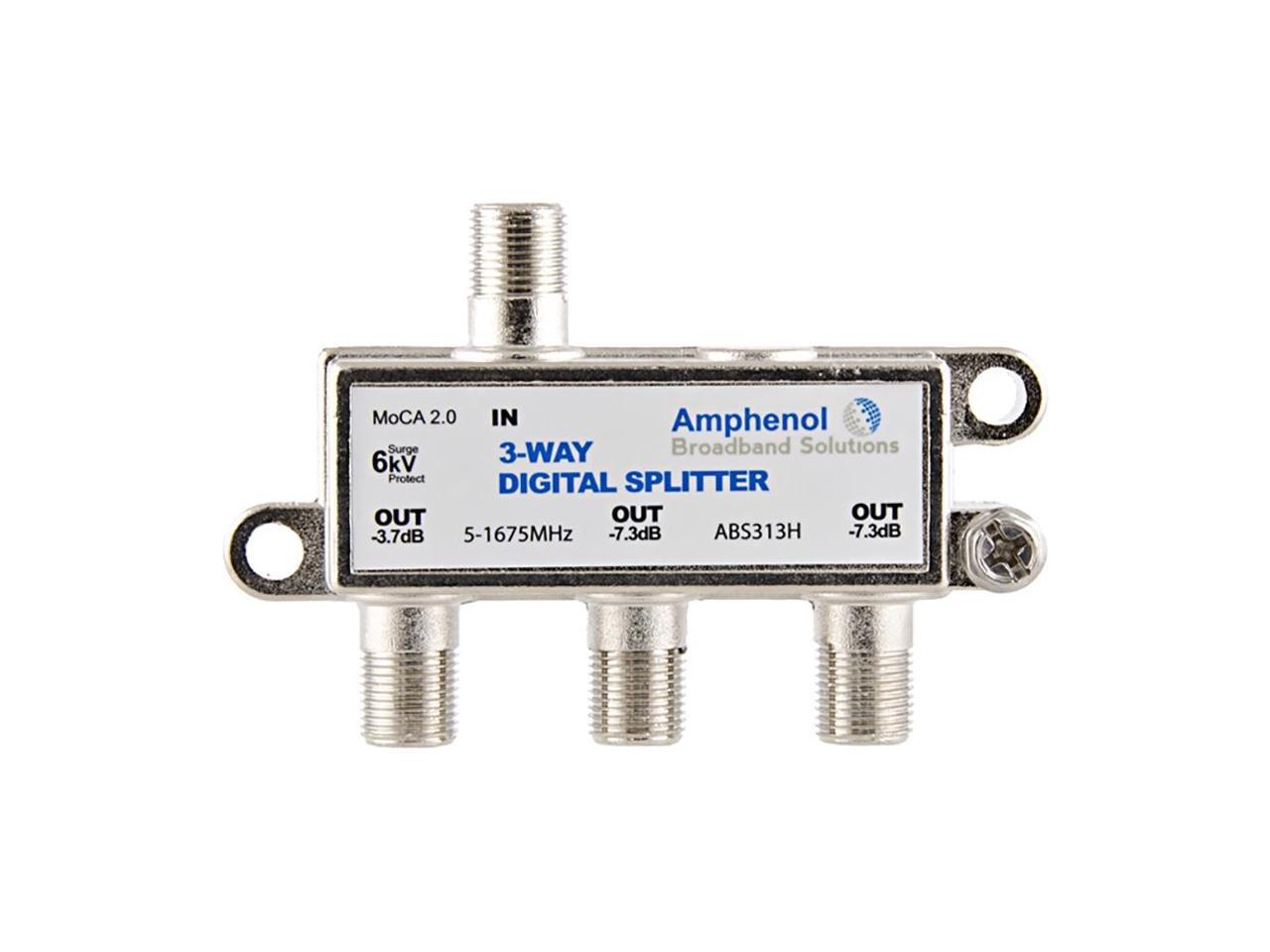 Amphenol 3-Way Digital Coaxial Splitter MoCA 2.5 ABS313H - Newegg.com