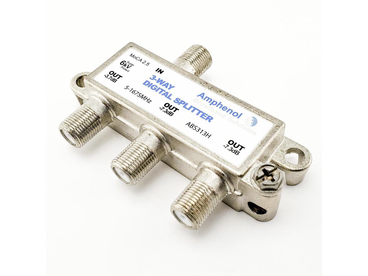 Amphenol 3-Way Digital Coaxial Splitter MoCA 2.5 ABS313H - Newegg.com