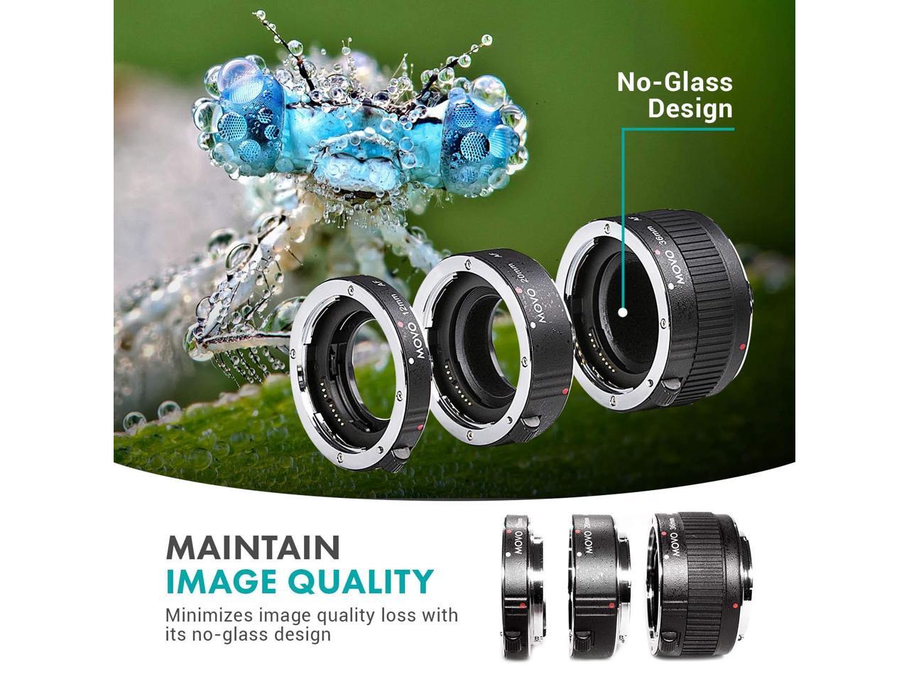 Movo MT-O68 3-Piece AF Chrome Macro Extension Tube Set for Olympus ...