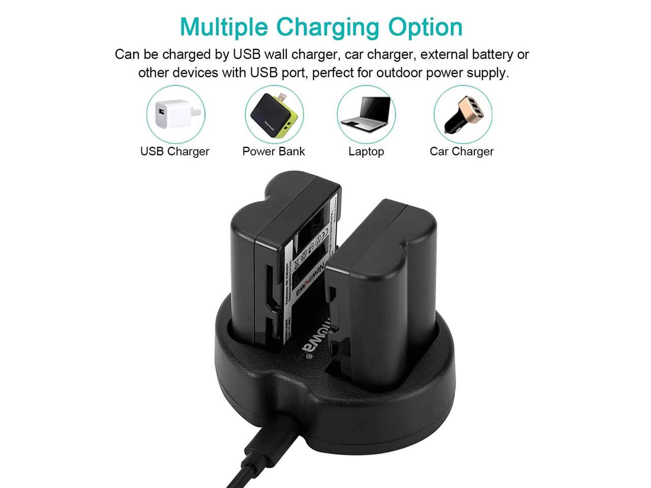 Newmowa NP-FM500H Replacement Battery (2-Pack) and Dual USB Charger Kit ...