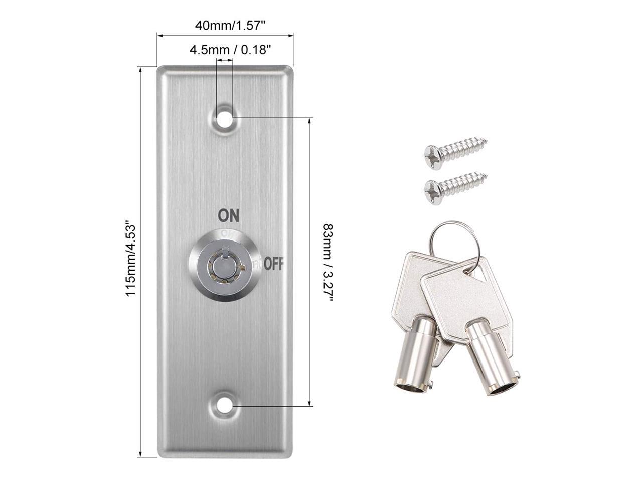 uxcell Key Switch Lock On/Off Exit Door Lock Emergency Door Release ...