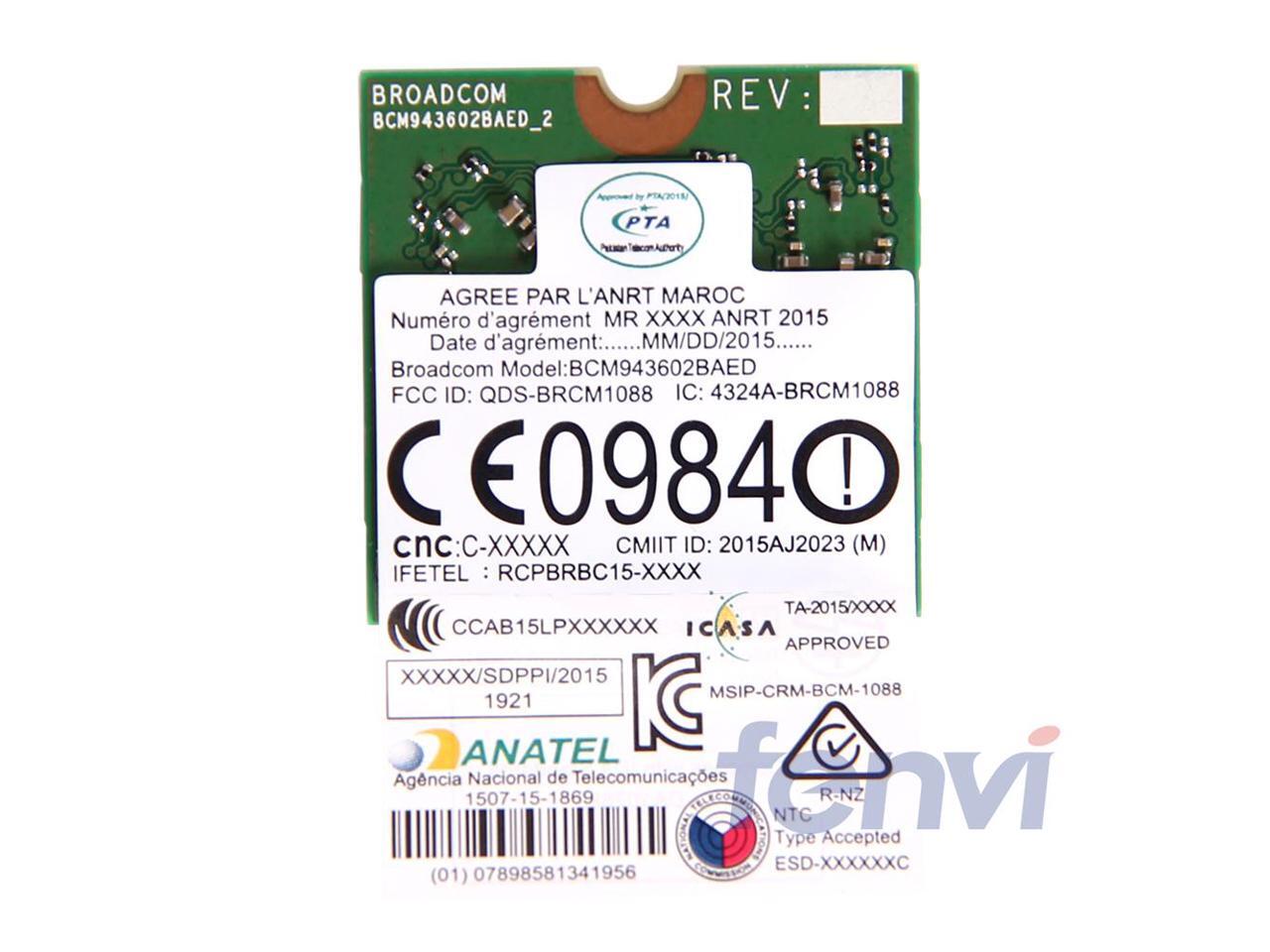 Weastlinks BCM943602BAED DW1830 Wireless-AC BCM943602 NGFF M.2 1300Mbps ...