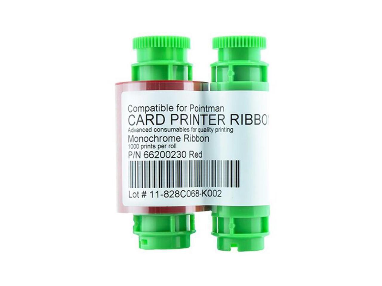 Red Ribbon Compatible For Pointman TP-9000 66200230 Card Printer,1000 ...