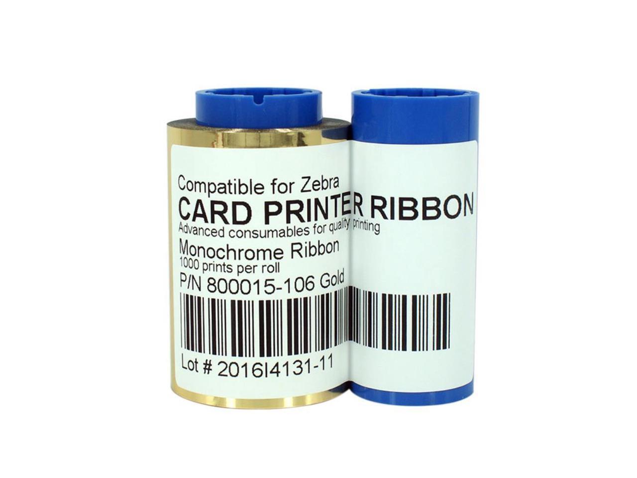 2pcs 800015-106 Gold Ribbon 1000 prints For Zebra P300F P300C P310F ...