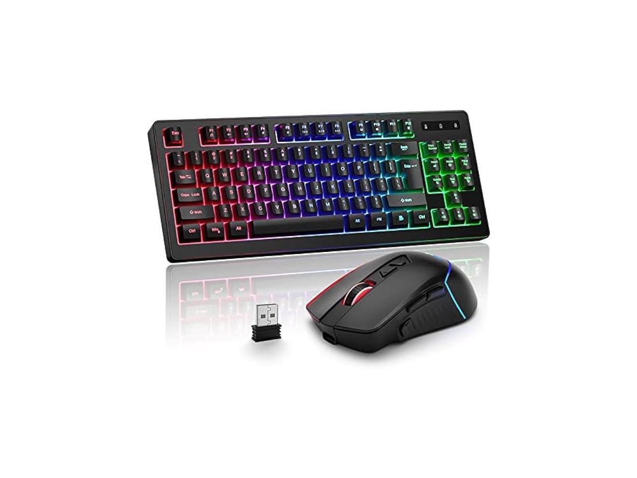 BlueFinger Wireless Gaming Keyboard and Mouse Combo, Long Lasting ...