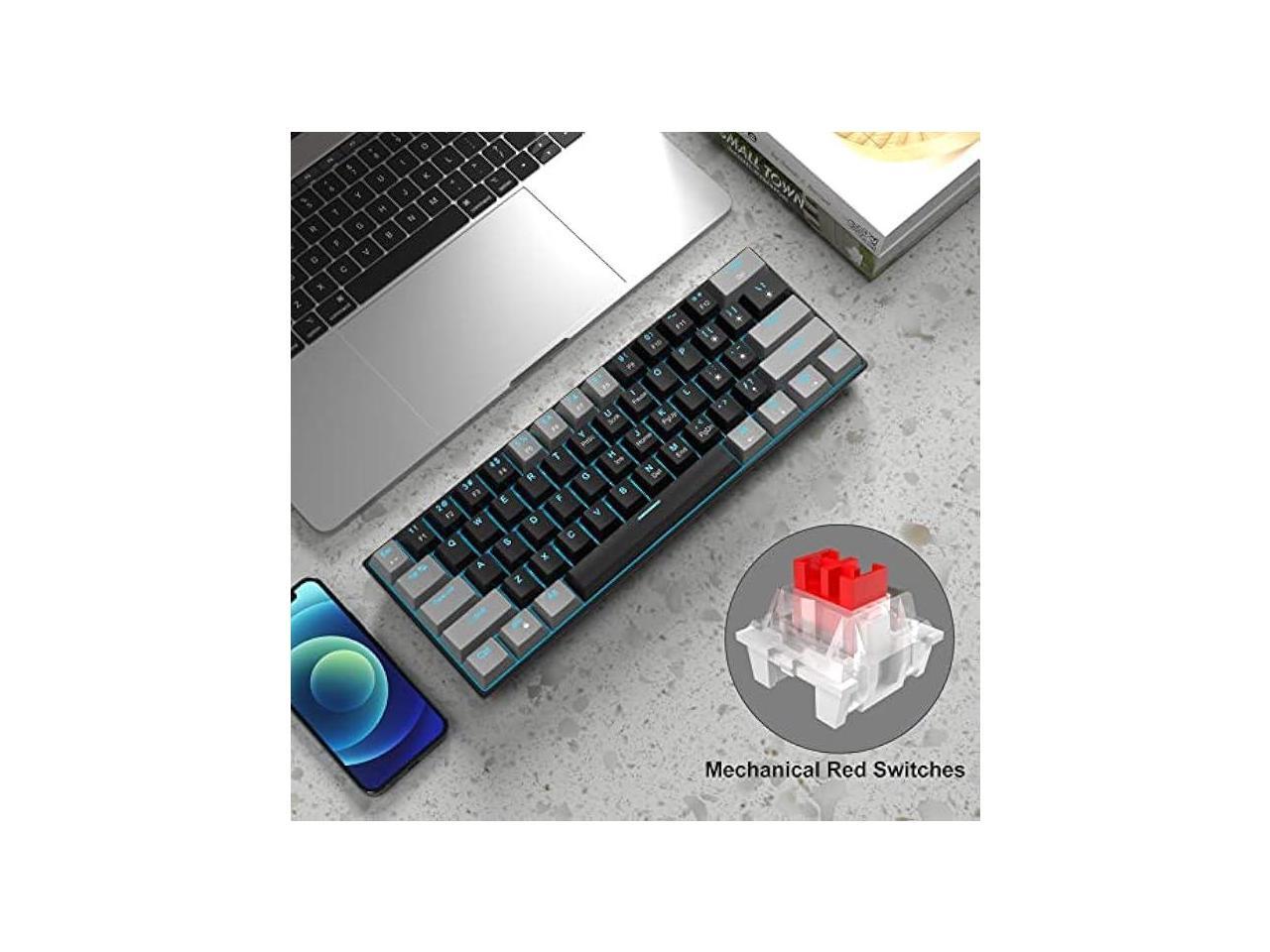 MageGee 60% Mechanical Keyboard with Red Switches and Sea Blue Backlit ...