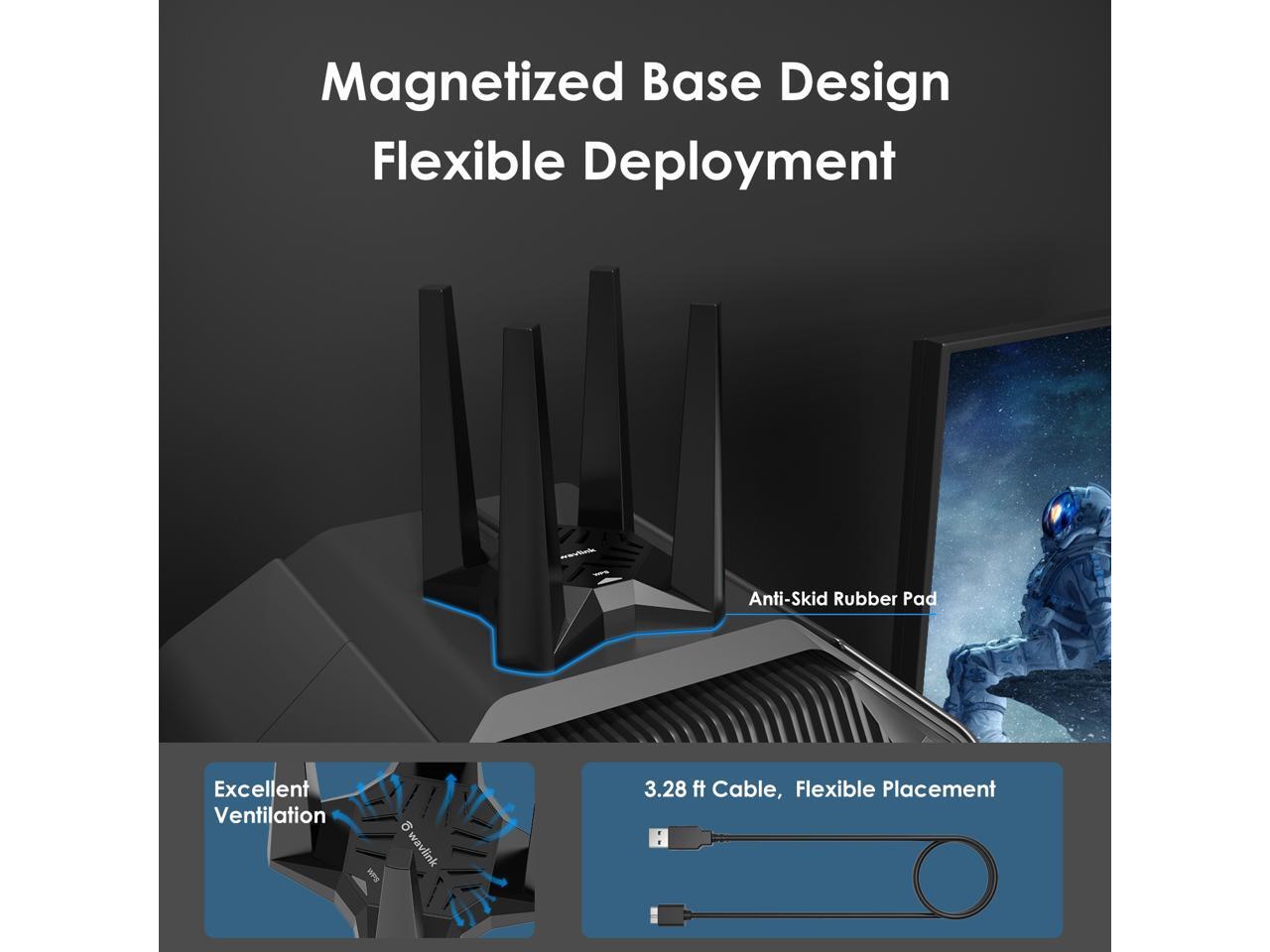 Wavlink AC1900 Wireless Dual Band USB3.0 Adapter for PC, 1900Mbps WiFi Adapter with 2.4G/600Mbps ...