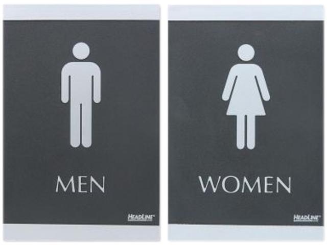 Click here for U. S. Stamp & Sign 2 ADA Signs MEN WOMEN Adhesive... prices