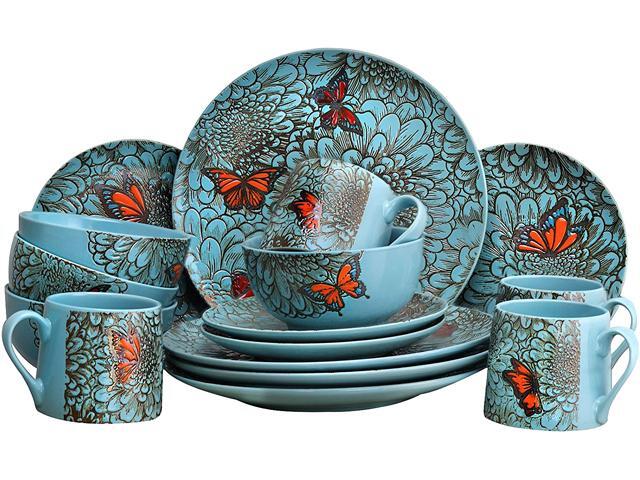 Click here for Elama Butterfly Garden 16 Piece Stoneware Dinnerwa... prices
