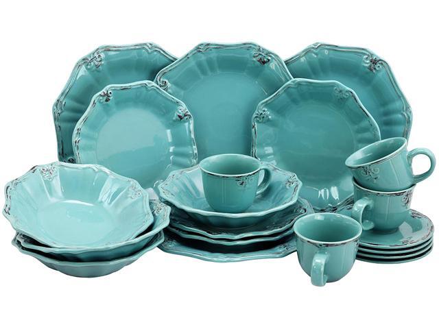 Click here for Elama Fleur De LYS 20-Piece Dinnerware Set  Turquo... prices