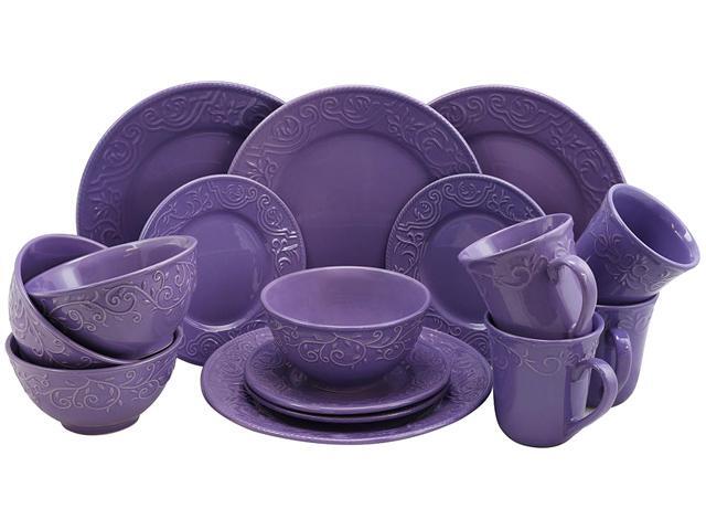 Click here for Elama Lilac Fields 16-Piece Dinnerware Set prices