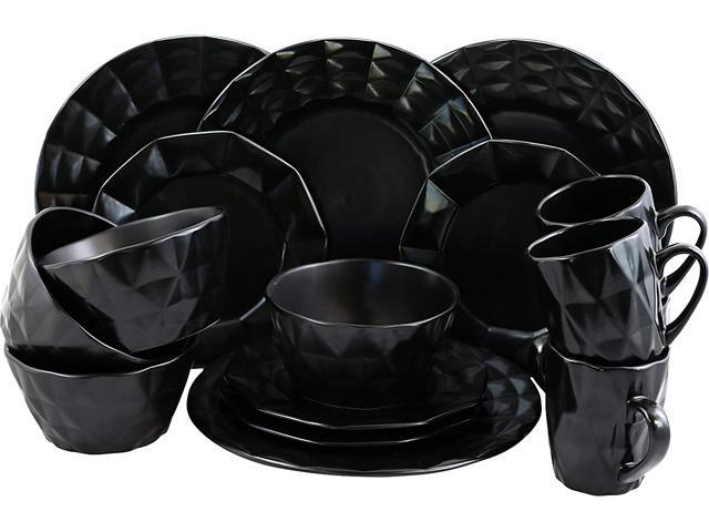 Click here for Elama Retro Chic Glazed Dinnerware - 16 Piece - Bl... prices