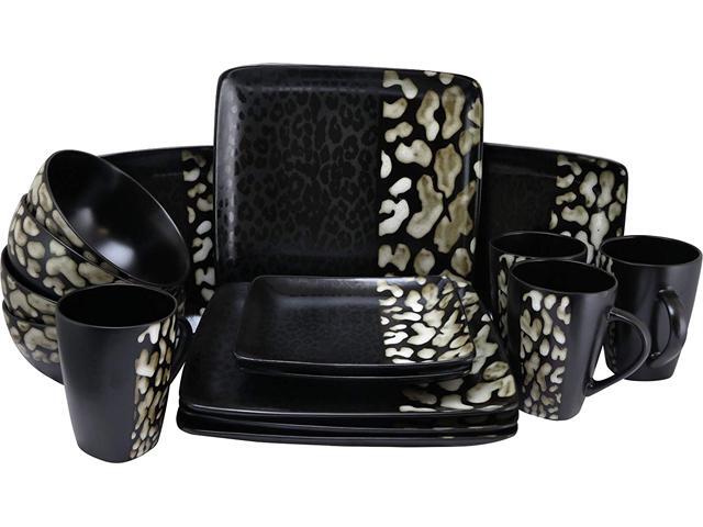 Elama Savannah 16 Piece Stoneware Dinnerware Set