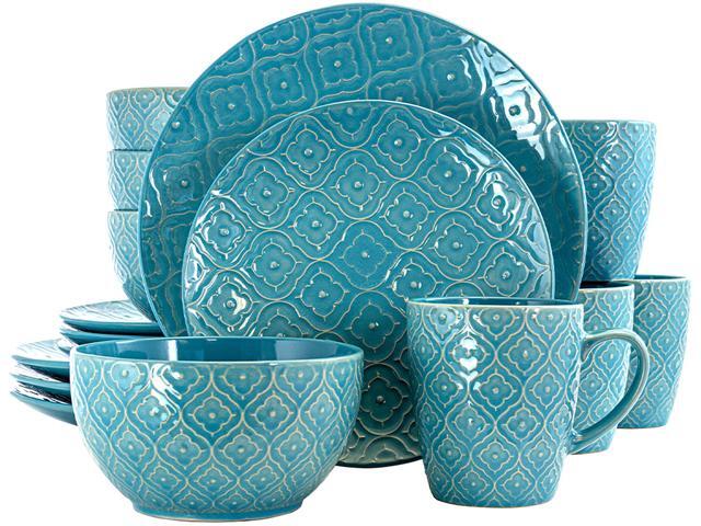 Click here for Elama Aqua Lily 16 Piece Luxurious Stoneware Dinne... prices