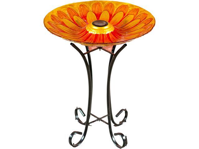 Click here for Hi-Line Gift LED Solar Floral Glass Bird Bath with... prices