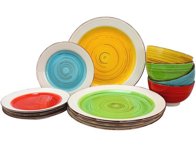 Click here for Gibson Confetti Band 12 Piece Mix & Match Dinnerwa... prices