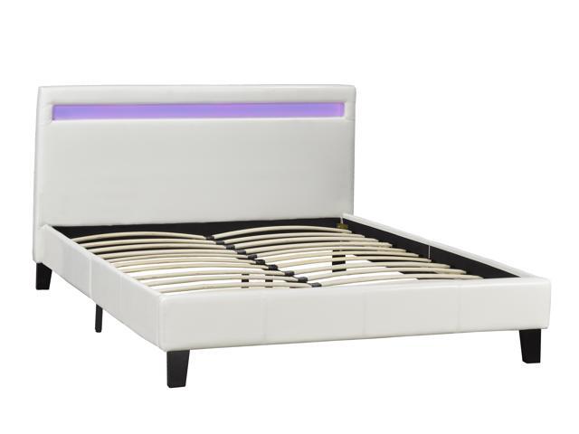 Click here for Brassex Dhara Queen Platform Bed Led Lighting - Wh... prices