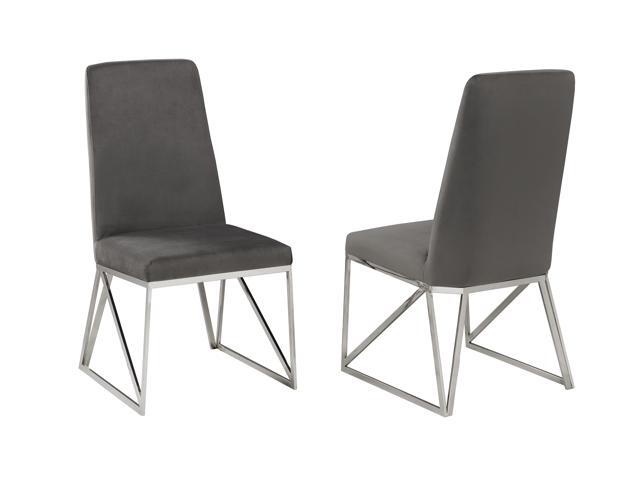 Click here for Brassex Ariela Dining Chair - Set of 2 - Grey (DX-... prices