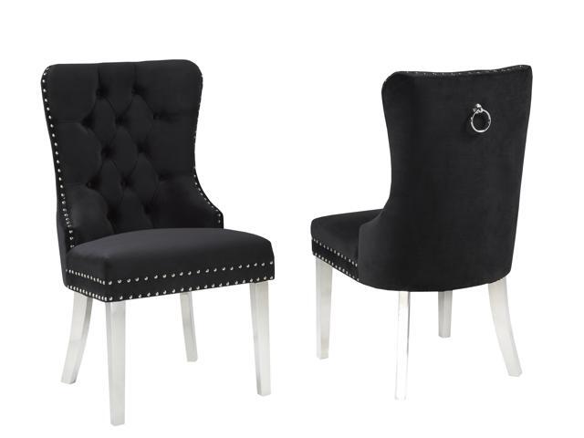 Click here for Brassex Benicio Dining Chair - Set of 2 - Black (4... prices