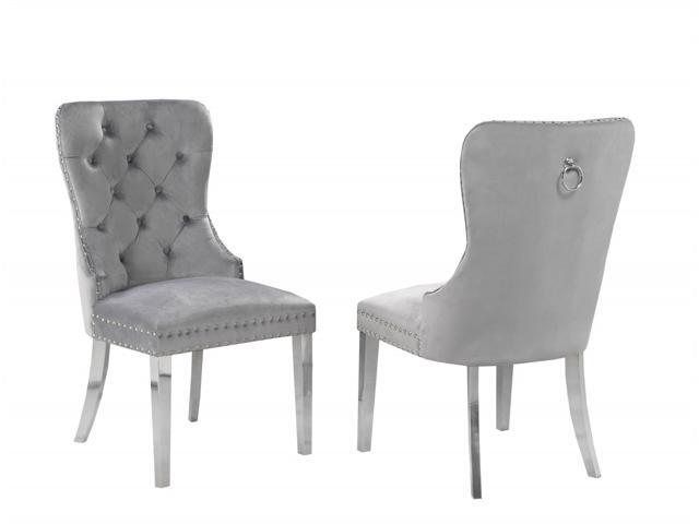 Click here for Brassex Benicio Dining Chair - Set of 2 - Grey (44... prices
