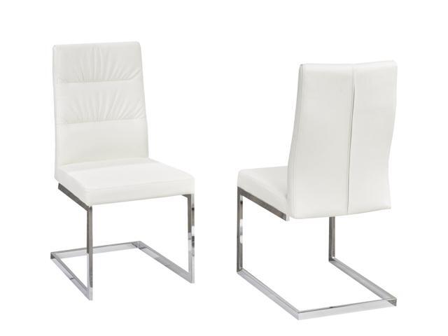 Click here for Brassex Cierra Dining Chair - Set of 2 - White/Sil... prices