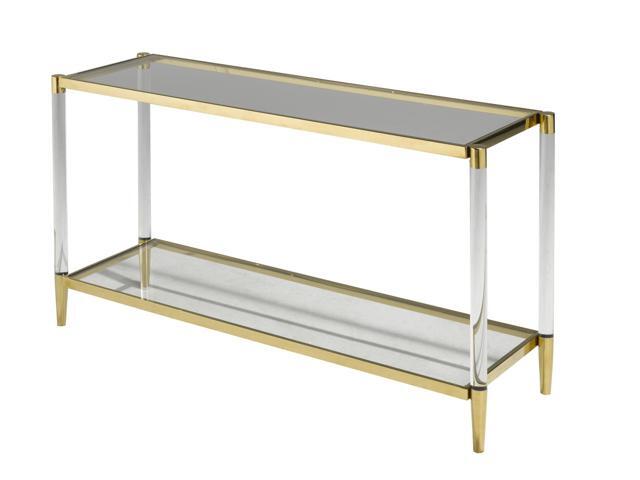 Click here for Brassex Emma Console Table - Acrylic/Gold (1319 S) prices