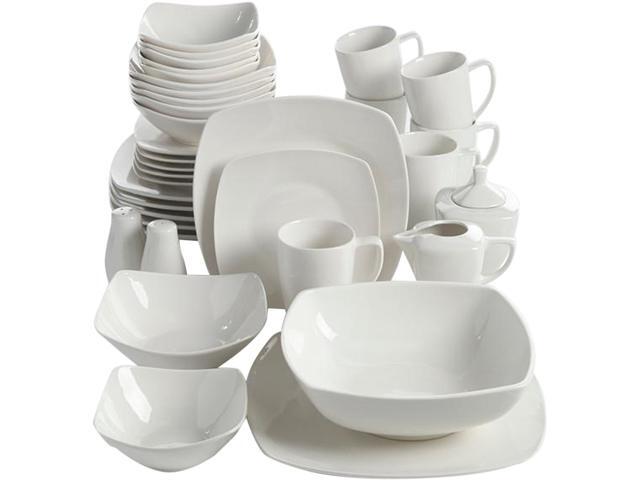 Gibson Overseas Zen Buffetware 39-Piece Ceramic Dinnerware Set White