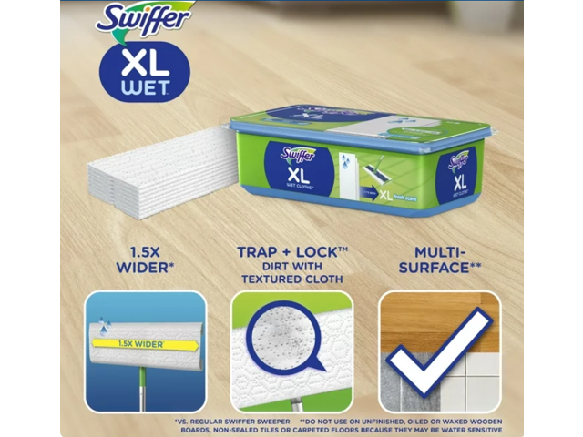 Click here for Swiffer XL Sweeper Wet Cloth (Fresh Scent) 12 Ct x... prices
