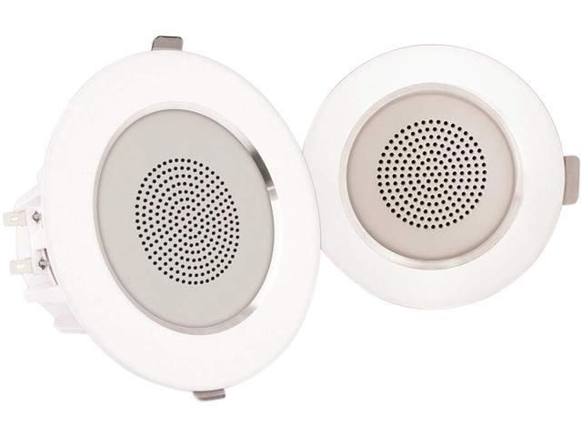 Pyle 4.0” Led In-Wall / Ceiling Speakers - 2-Way Full Range Stereo with Built-In Led Lights  160W Max Power Output - White