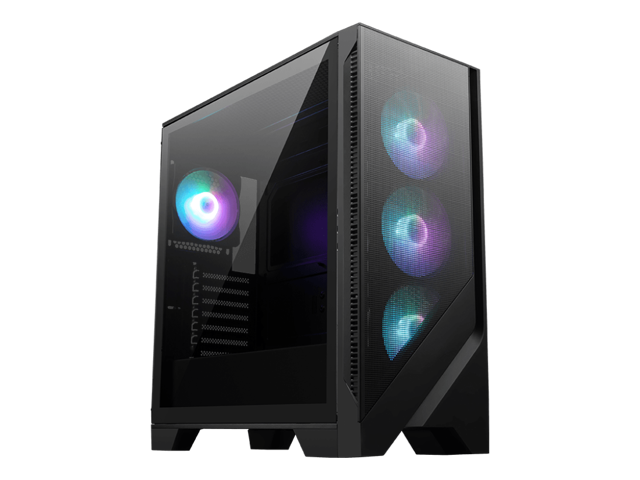 Msi Mag Forge 321r Airflow Black Computer Case  2xusb 3.2 Gen 1  4x120mm Argb Fan  Argb Control Board  Tempered Glass Window Mid Tower