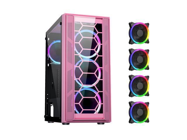 Click here for DIYPC Rainbow-Flash-F4-P Pink USB 3.0 Steel / Temp... prices
