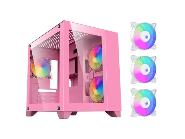 Click here for Open Box - DIYPC ARGB-Q3.v2-Pink Pink USB3.0 Tempe... prices