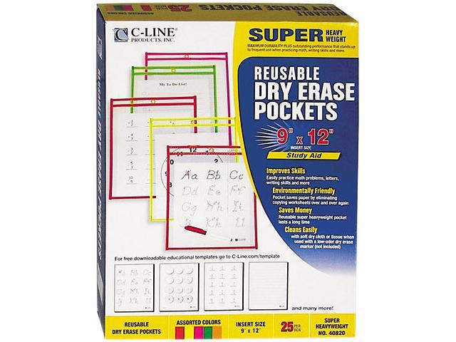 Click here for Reusable Dry Erase Pockets  9 x 12  Assorted Neon... prices