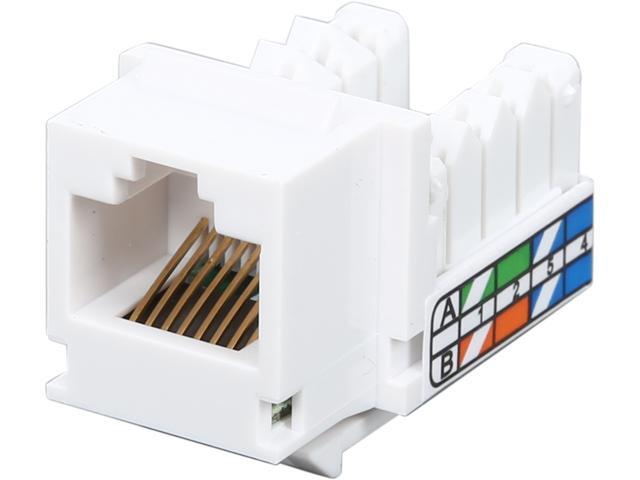 Click here for C2G 90° Cat5E RJ45 UTP Keystone Jack - White prices
