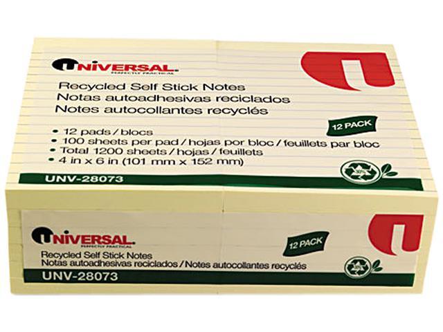 Click here for Universal One Recycled Sticky Notes 4 X 6 Lined Ye... prices