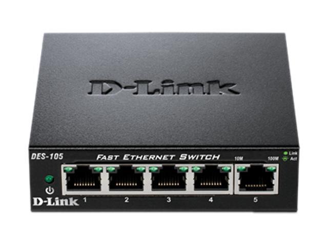 Click here for D-Link DES-105 5 Port 10/100 Unmanaged Metal Deskt... prices