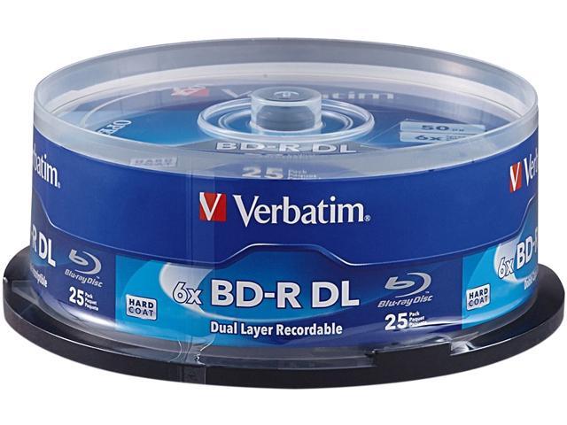 Click here for Verbatim 50GB 6X BD-R DL 25 Packs Disc Model 98356 prices