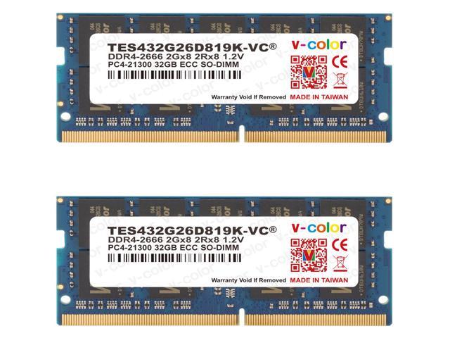 Click here for V-COLOR 64GB (2 x 32GB) ECC SO-DIMM DDR4 2666MHz (... prices