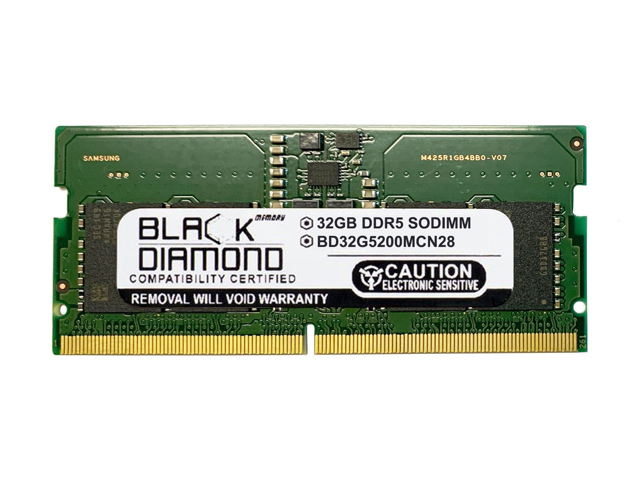 Click here for Black Diamond 32GB (2Rx8) DDR5 5200 SODIMM Memory... prices