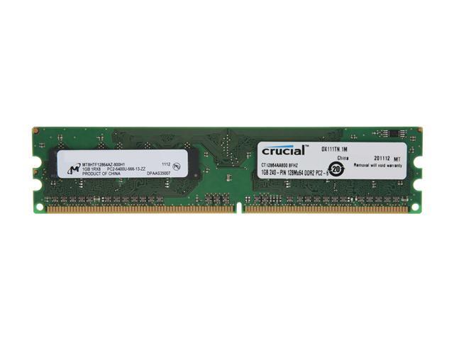 Click here for Crucial 1GB DDR2 800 (PC2 6400) Desktop Memory Mod... prices