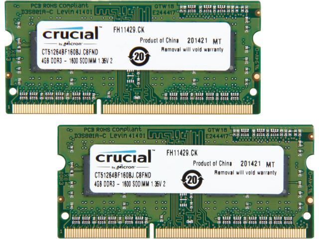 Click here for Crucial 8GB (2 x 4GB) 204-Pin DDR3 SO-DIMM DDR3L 1... prices