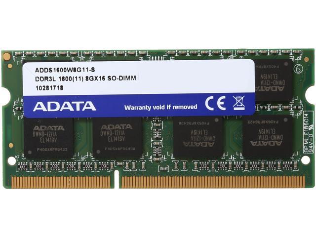 Click here for ADATA 8GB 204-Pin DDR3 SO-DIMM DDR3L 1600 (PC3L 12... prices