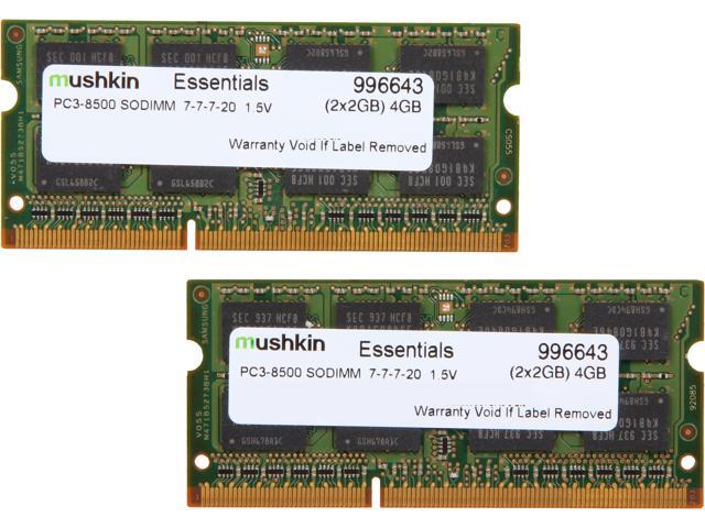 Click here for Mushkin Enhanced Essentials 4GB (2 x 2GB) 204-Pin... prices