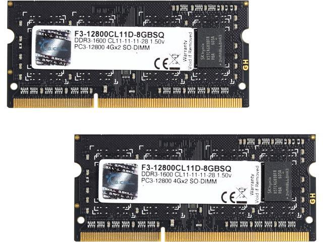 Click here for G. SKILL 8GB (2 x 4GB) 204-Pin DDR3 SO-DIMM DDR3 1... prices