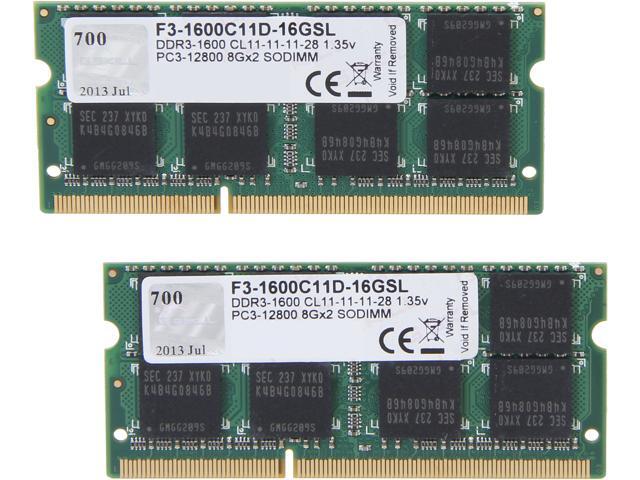 Click here for G. SKILL 16GB (2 x 8GB) 204-Pin DDR3 SO-DIMM DDR3L... prices