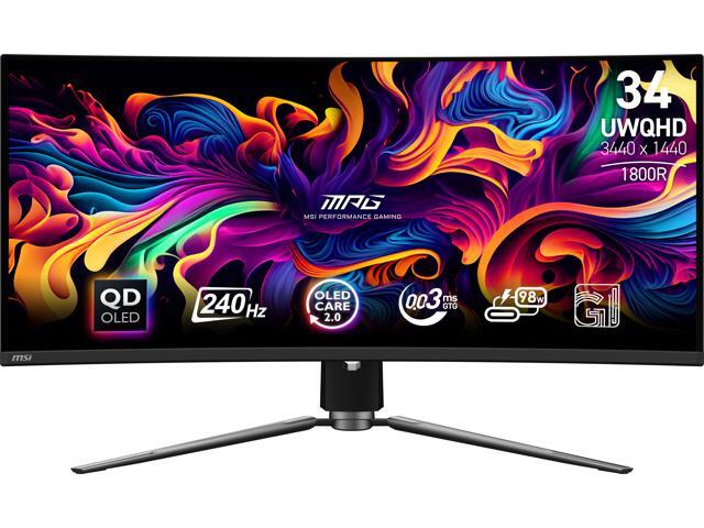 Msi Mpg 341CQPX Qd-oled 34.18" 21:9 Uwqhd 240Hz Curved Hdr Gaming Monitor  Metallic Black - Metallic black